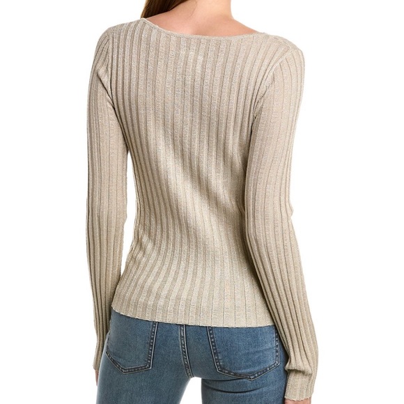 Chaser | Sweaters | Nwt Chaser Lurex Ribbed Sweater Double Keyhole ...